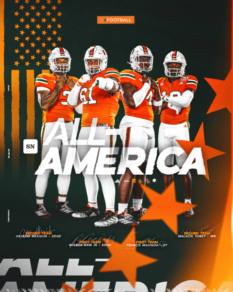 Four Hurricanes Named Sporting News All-Americans – University of Miami ...