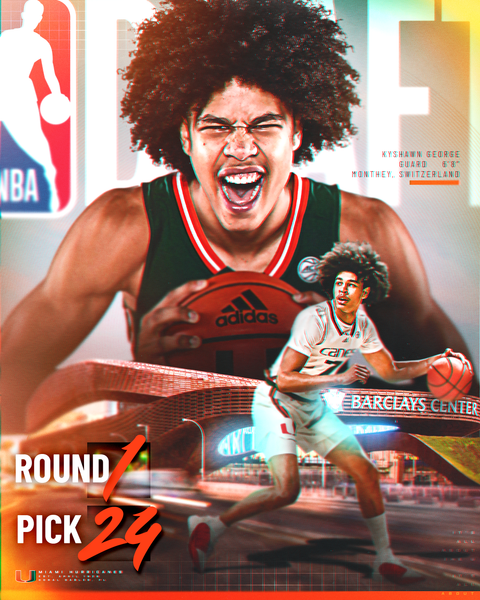 George Selected 24th Overall in NBA Draft – University of Miami Athletics