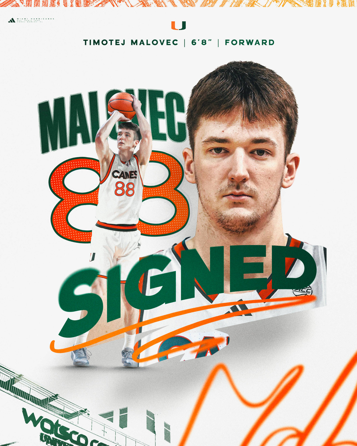Timotej Malovec Signs with Miami – University of Miami Athletics