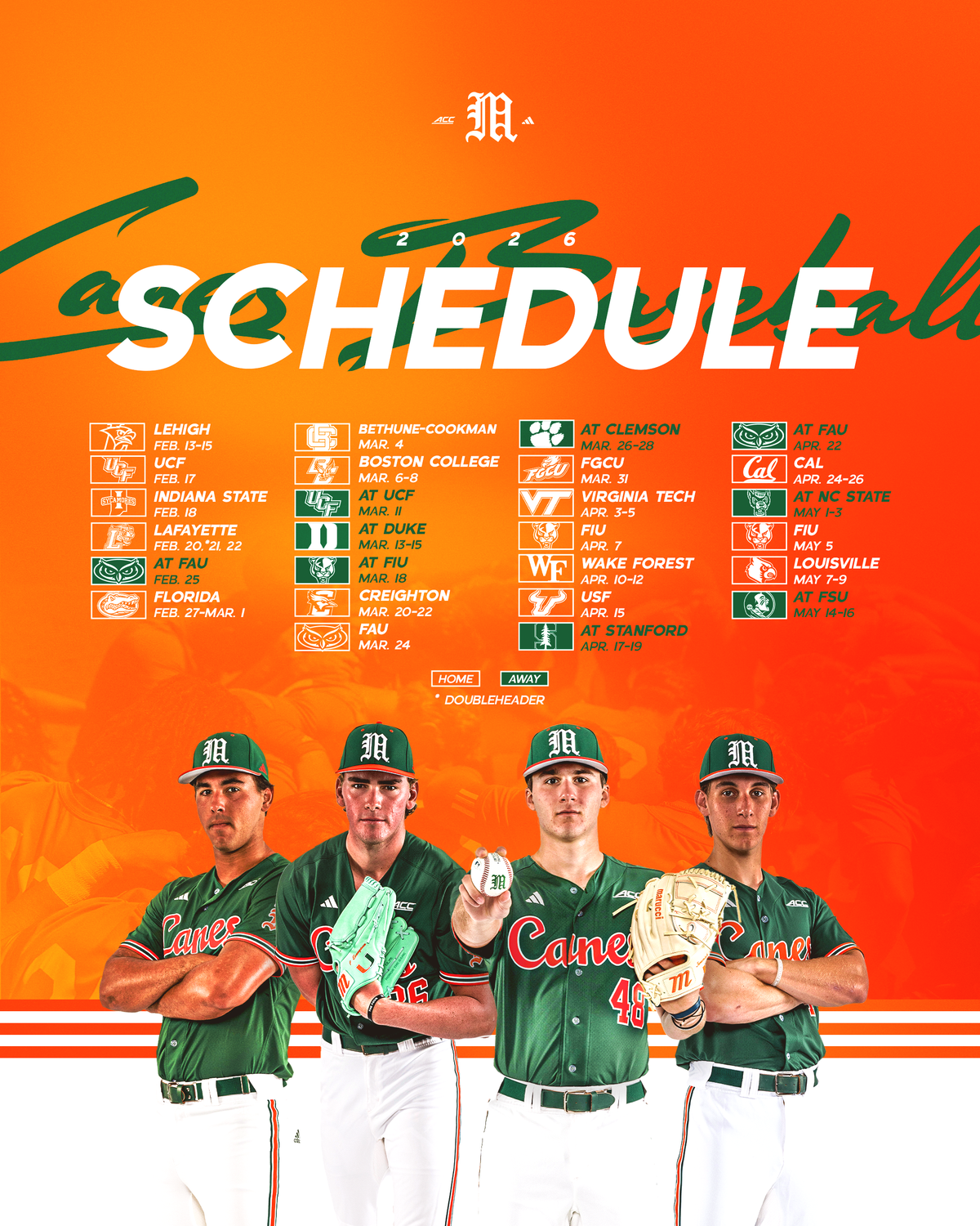 Hurricanes Announce 2026 Season Schedule – University of Miami Athletics