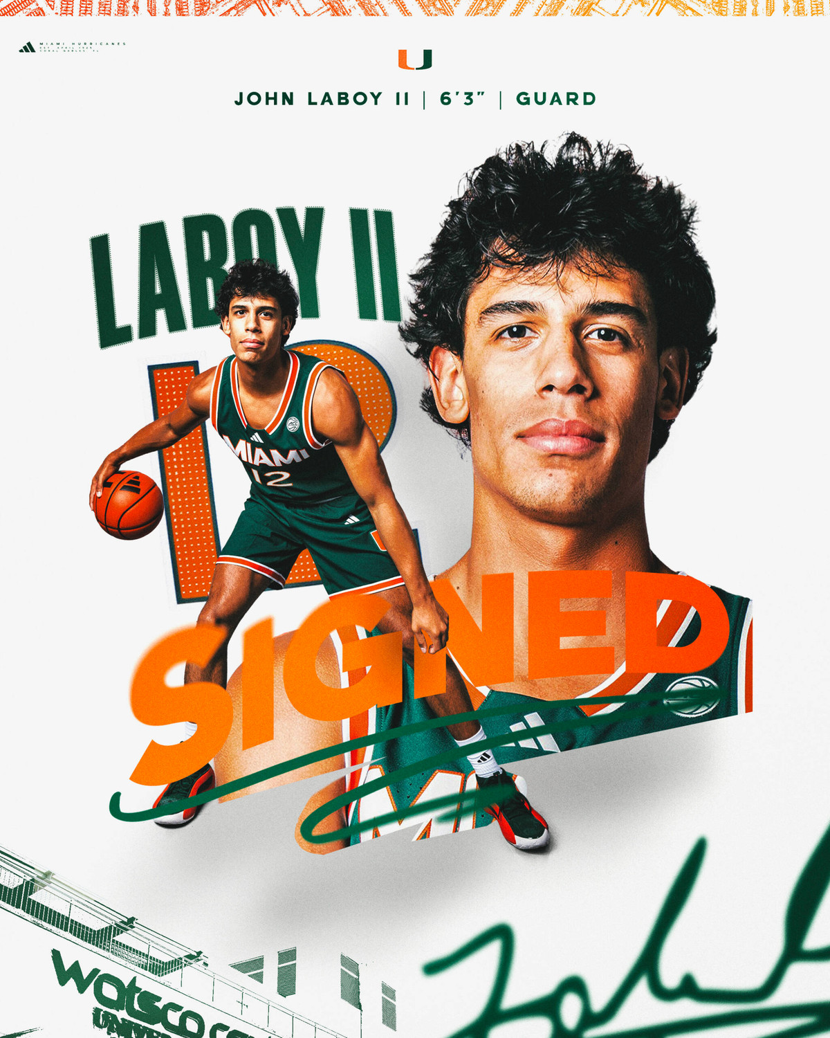 Miami Inks John Laboy II – University of Miami Athletics
