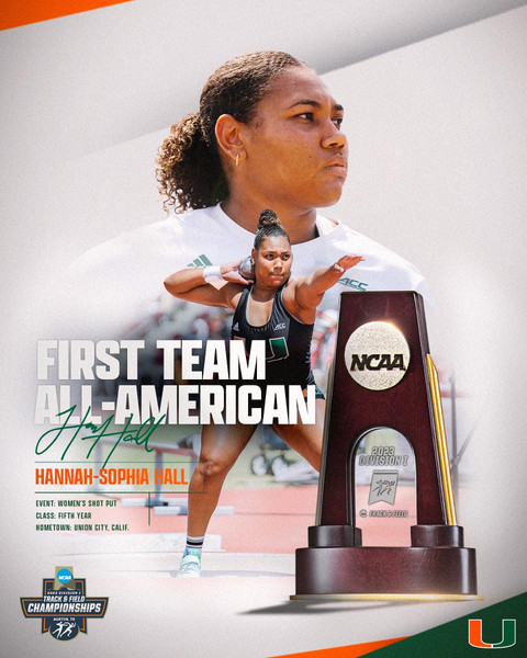 Hall Earns First Team All-American as Hurricanes Wrap up Day Two of ...